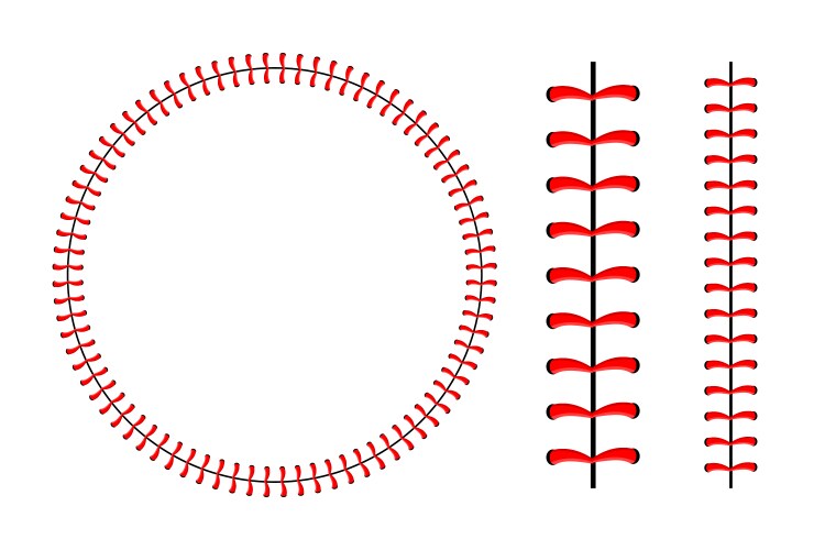 Baseball or softball laces stiching seams Vector Image
