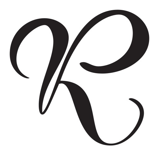 Calligraphy hand drawn letter k drop cap Vector Image