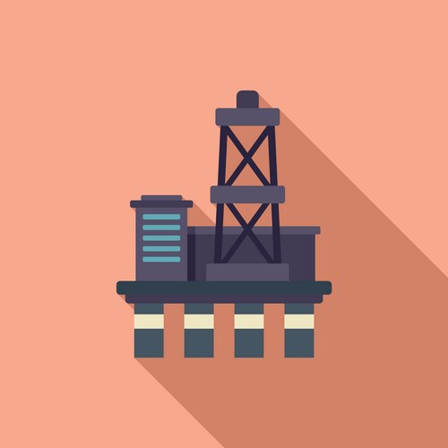 Drilling rig icon simple oil sea Royalty Free Vector Image