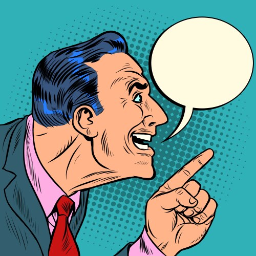 Head man hands pointing up Royalty Free Vector Image