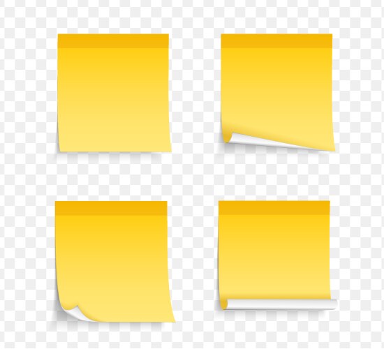 Curled corner paper note template blank memo Vector Image