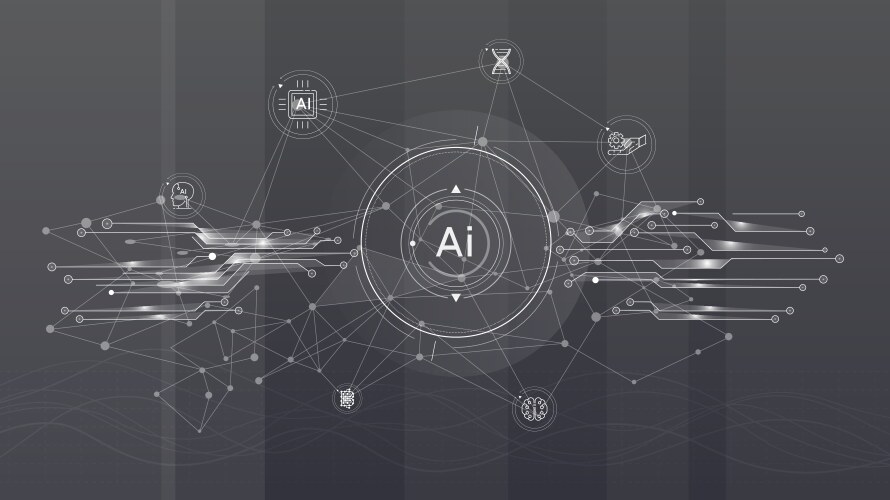 Futuristic interface with electronic chips Vector Image