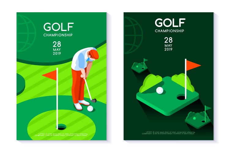 Golf tournament poster design template sport flyer