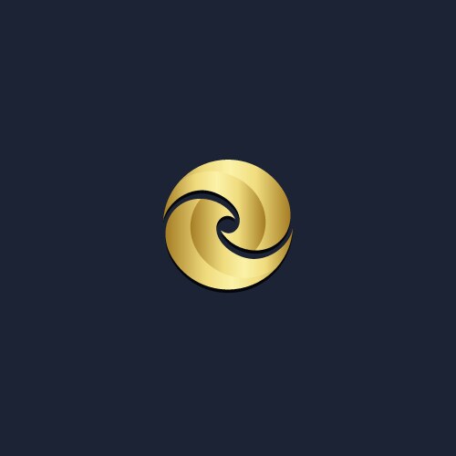 Round shape circle gold logo Royalty Free Vector Image