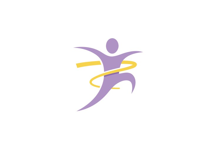 Creative happy jumping man wellness body logo Vector Image