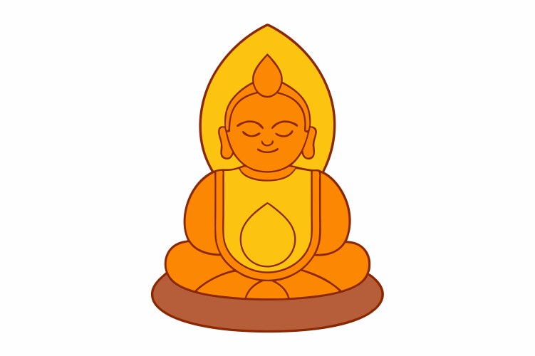 Cute buddha oriental Royalty Free Vector Image