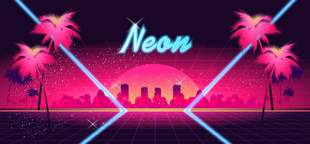 Retrowave style red glowing Royalty Free Vector Image