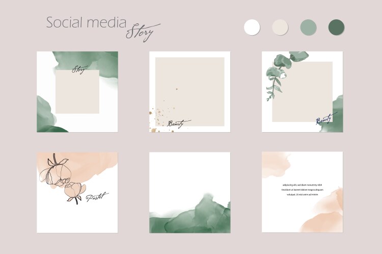 Editable template for instagram posts Royalty Free Vector