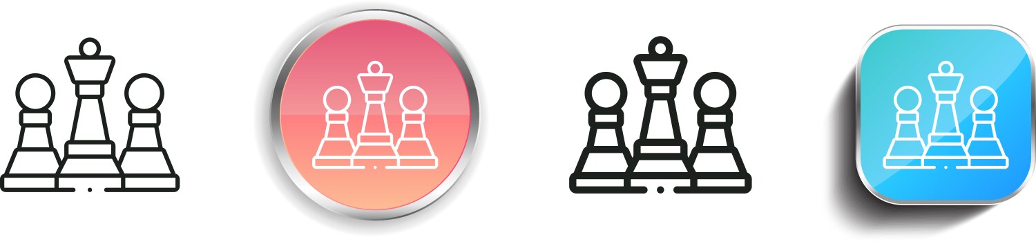 Chess game icon thin linear regular and button Vector Image