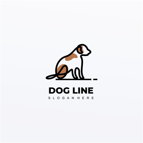 Two dog logo icon line art outline Royalty Free Vector Image
