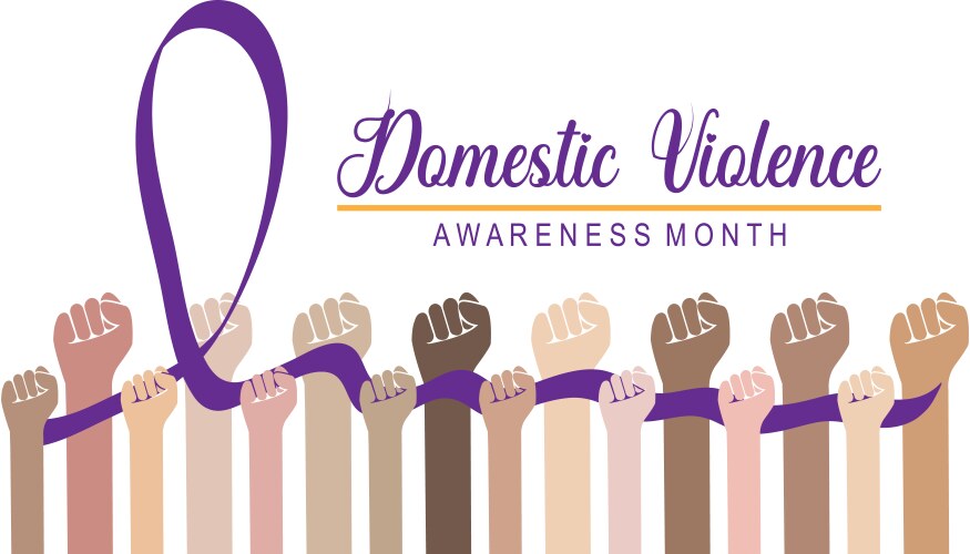 Domestic violence awareness month Royalty Free Vector Image
