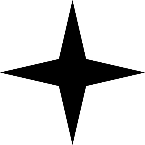 4 point classic star Royalty Free Vector Image
