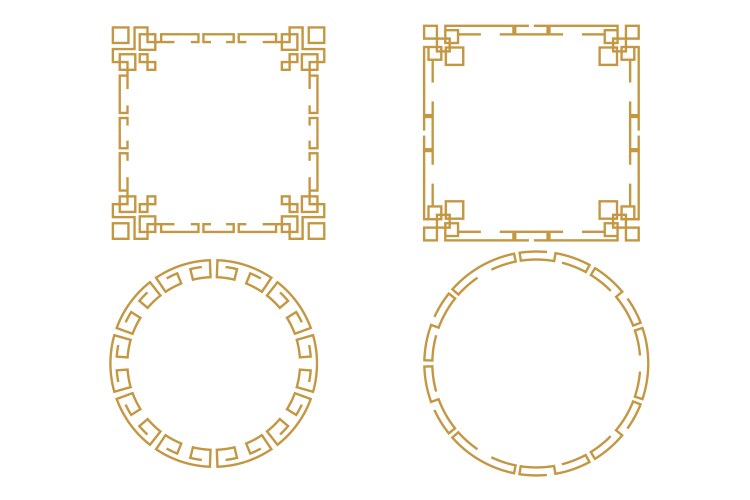 Chinese oriental border ornamentation rooted Vector Image