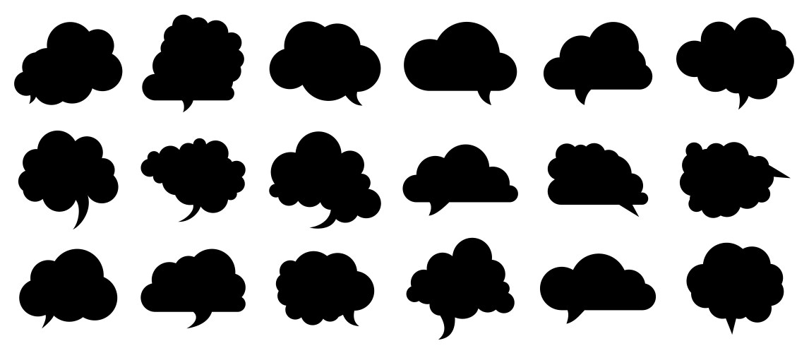Black Speech Bubbles Vector Images (over 210,000)