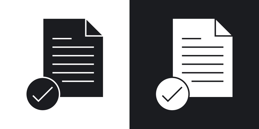 Document accept icon Royalty Free Vector Image
