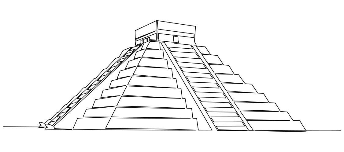 Chichen Itza Pyramid Royalty Free Vector Image