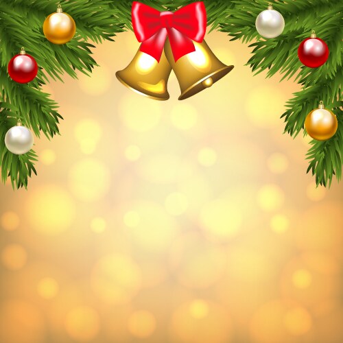 Christmas tree branches paper and red background Vector Image