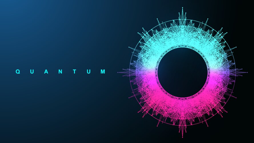Quantum computing concept deep learning Royalty Free Vector