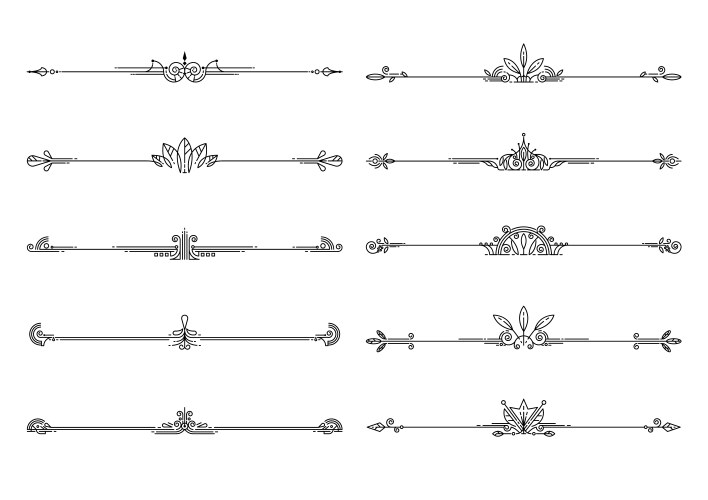 Set of decorative elements border and page rules Vector Image