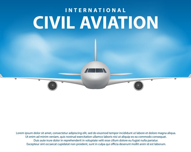 Airplane realistic poster Royalty Free Vector Image