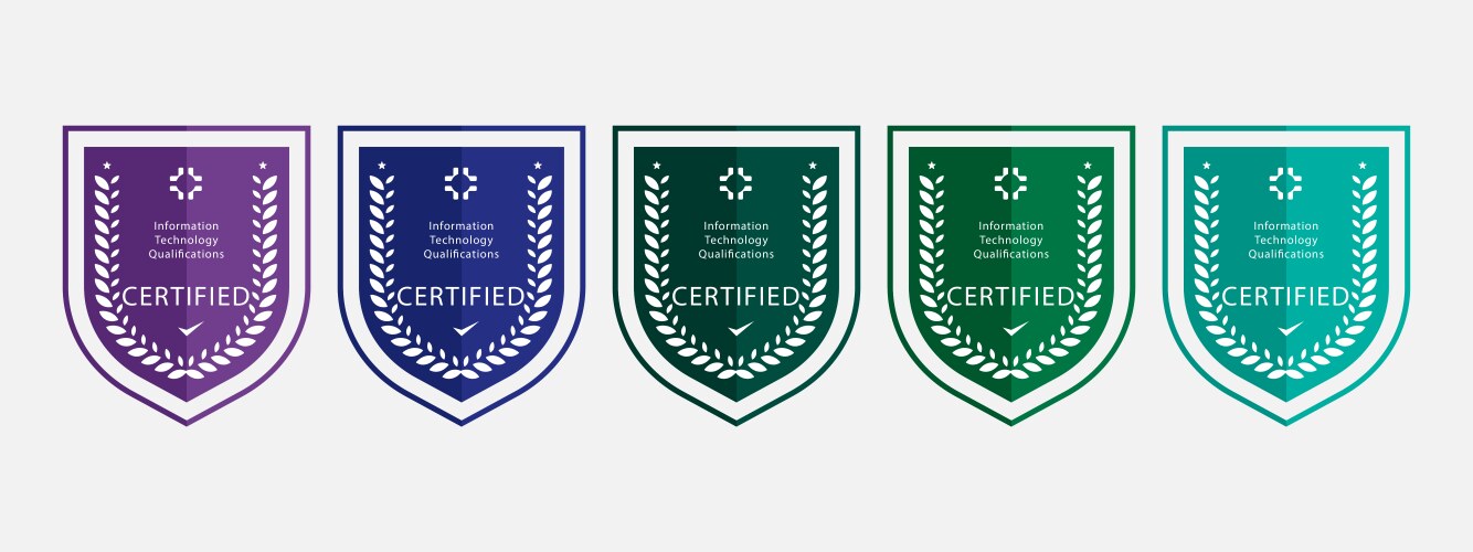 Professional certification badge design template Vector Image