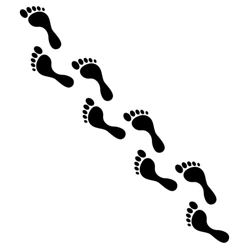Human foot steps Royalty Free Vector Image - VectorStock