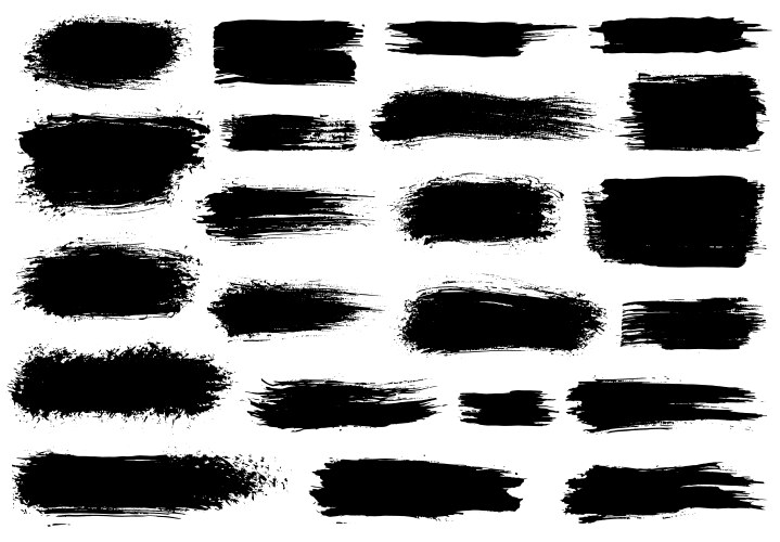 Zen brush stroke set Royalty Free Vector Image