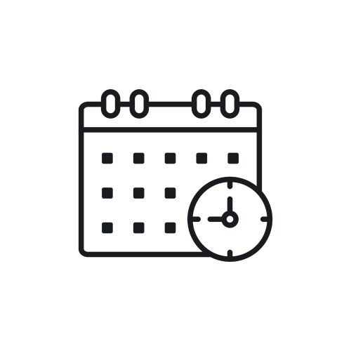 Calendar clock icon set appointment date reminder Vector Image