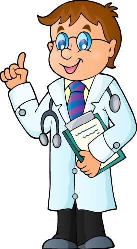 Concerned doctor cartoon Royalty Free Vector Image