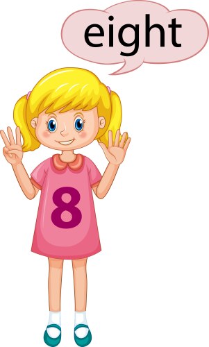 Cowboy raster version cartoon shaped number eight Vector Image