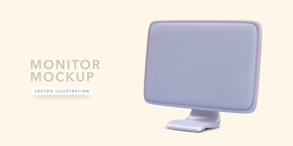Modern realistic computer monitor with keyboard Vector Image