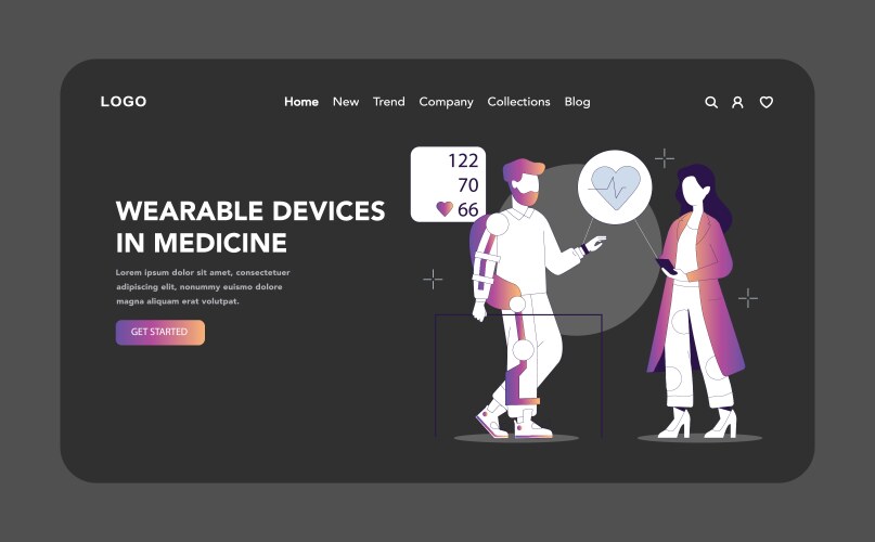 Wearable technology concept flat Royalty Free Vector Image