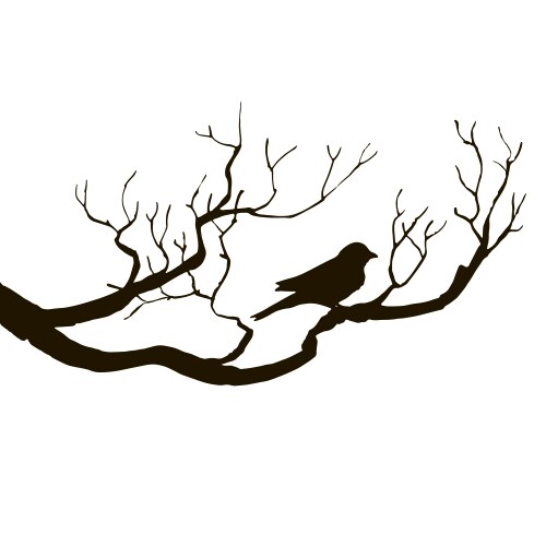 Birds at tree silhouettes Royalty Free Vector Image