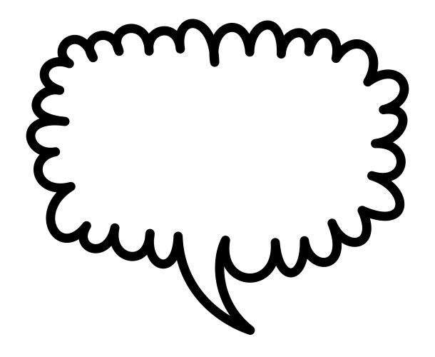 Black cloud speech bubble outline Royalty Free Vector Image