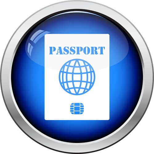 Icon of passport with chip Royalty Free Vector Image