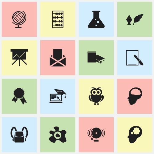 School Icon Set - 16 Editable Symbols – Royalty-Free Vector | VectorStock