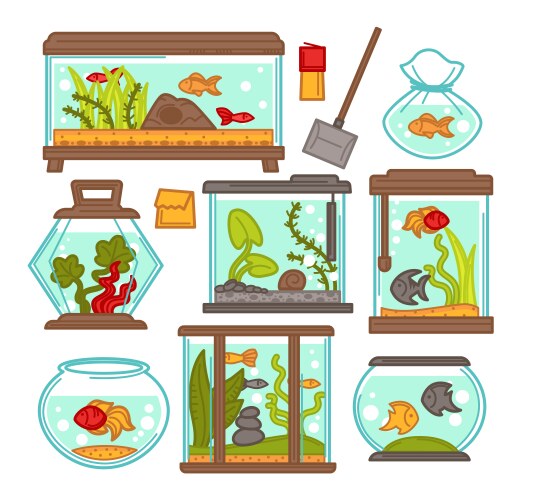 Cartoon Fish Tank Vector Images (over 2,900)