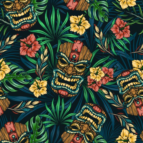 Hawaii Tiki Pattern Vector Images (over 1,500)