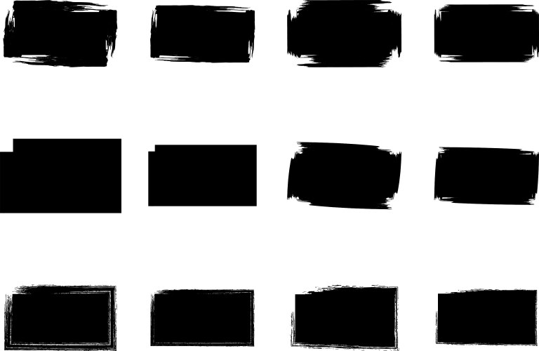 Horizontal rectangle shape filled bold Royalty Free Vector