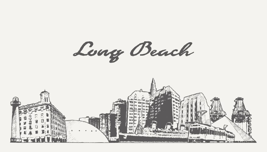 Long beach california usa typography slogan Vector Image