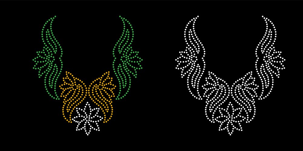 Rhinestone flower design Royalty Free Vector Image