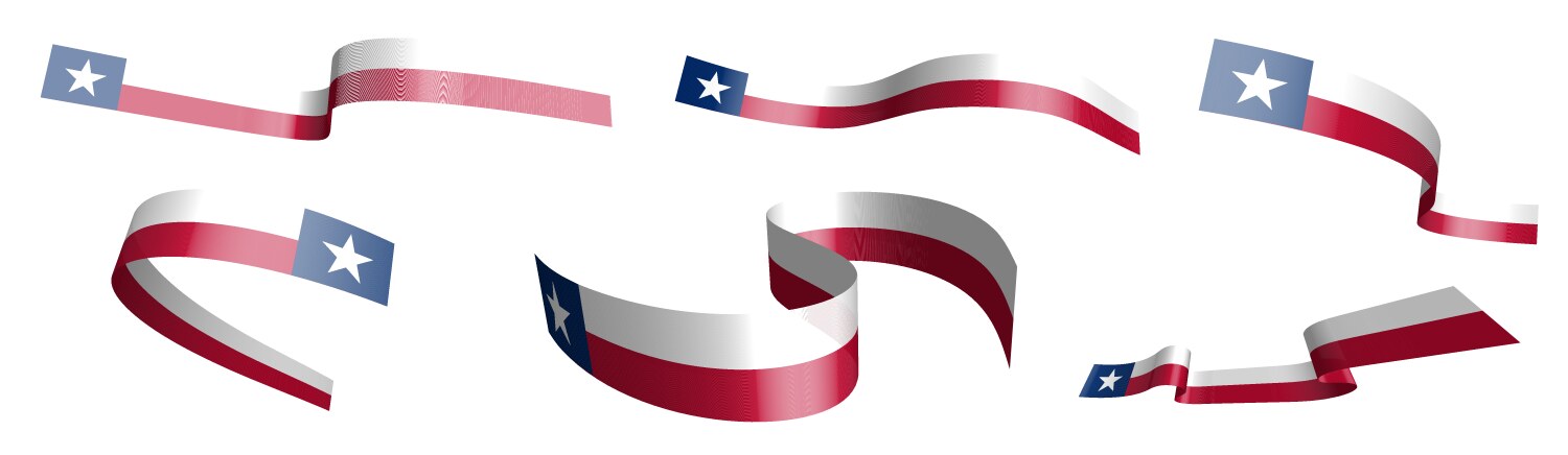 Set of holiday ribbons flag american state Vector Image
