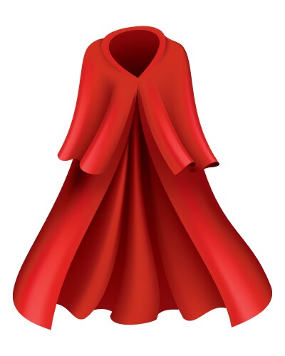 Superhero red cape in front view scarlet fabric Vector Image
