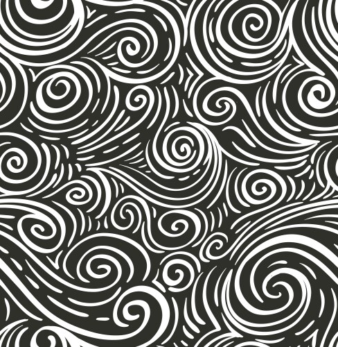 Sea wave seamless pattern isolated on white Vector Image