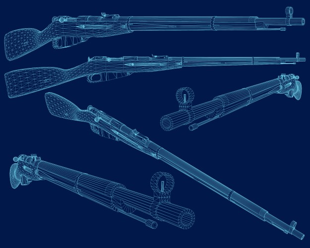 Gun Wireframe Vector Images (over 280)