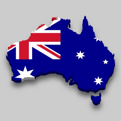 Australia flag map Royalty Free Vector Image - VectorStock