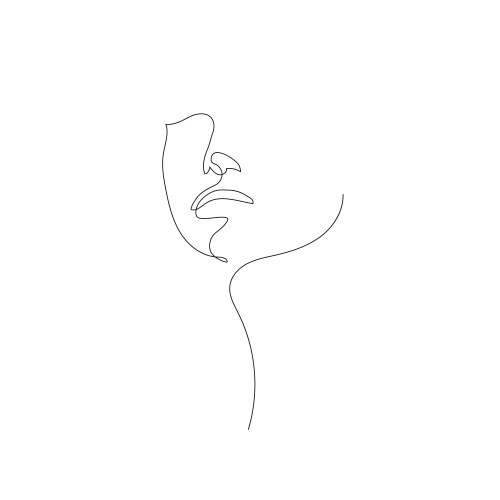 One line woman head design silhouettehand drawn Vector Image