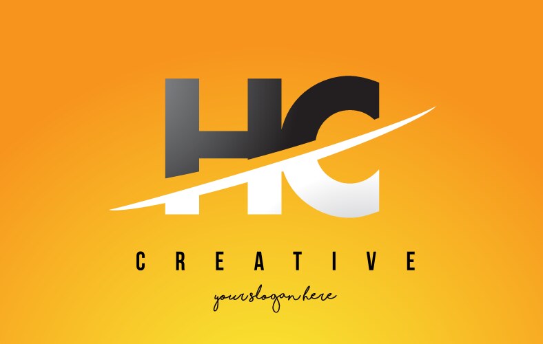 Gc g c letter modern logo design with yellow Vector Image