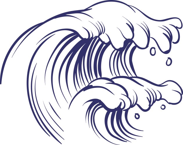 Ocean Wave Line Drawing Vector Images (over 10,000)