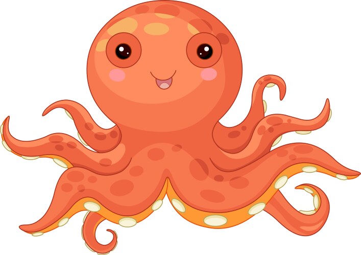 Cute octopus cartoon Royalty Free Vector Image